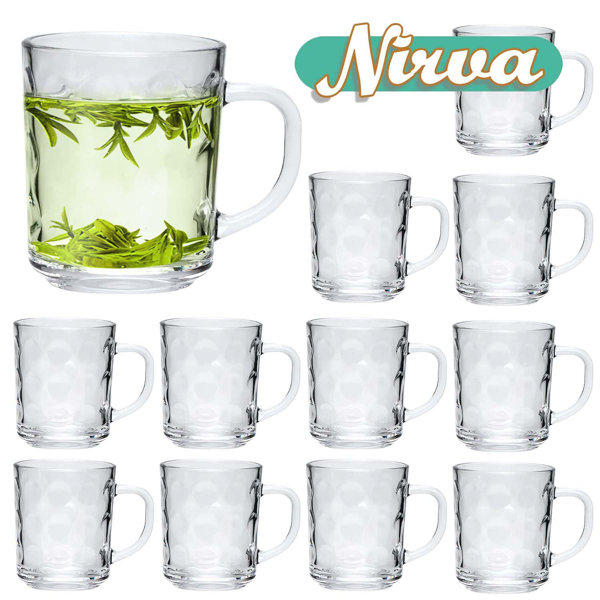 Nirva Vim Glass Coffee Mugs With Handle,Small Dimple Beer Stein Mugstea Mug Water Glassware Bulk ...